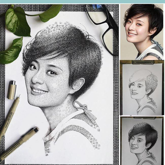 Use Name to Write Text Portrait Painting Ten Thousand Calligraphy and ...