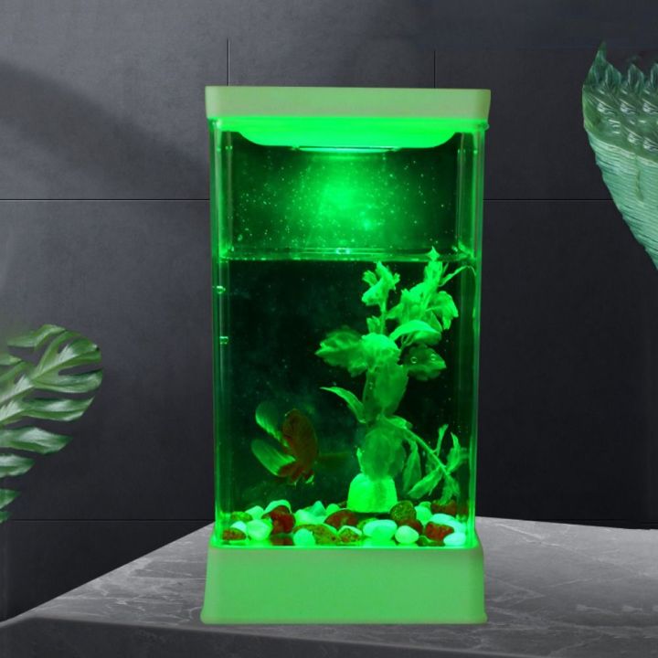 Betta Aquatic Transparent Desktop Betta Fish Adjustable Plastic LED ...