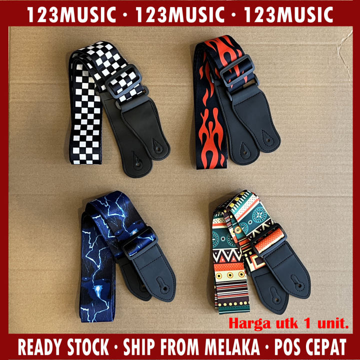【POS CEPAT】Graphic Design Guitar Strap / Guitar Belt Folk Guitar ...
