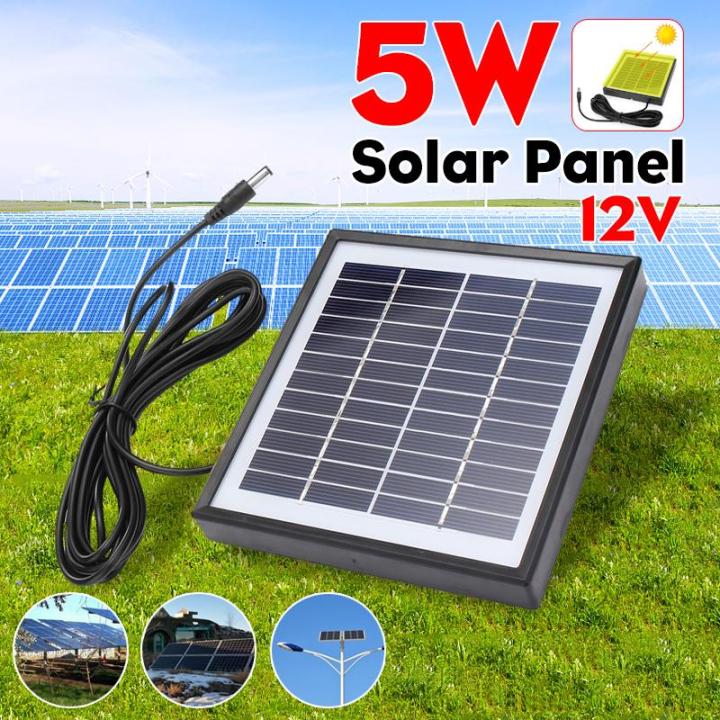 5W 12V Solar Panel With 3m Cable Solar Energy Solar Power Panel ...