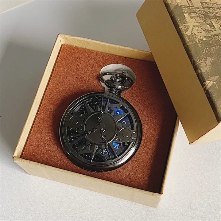 Vintage Flip Necklace Pocket Watch Starry Sky Sci-Fi Style Large Dial ...