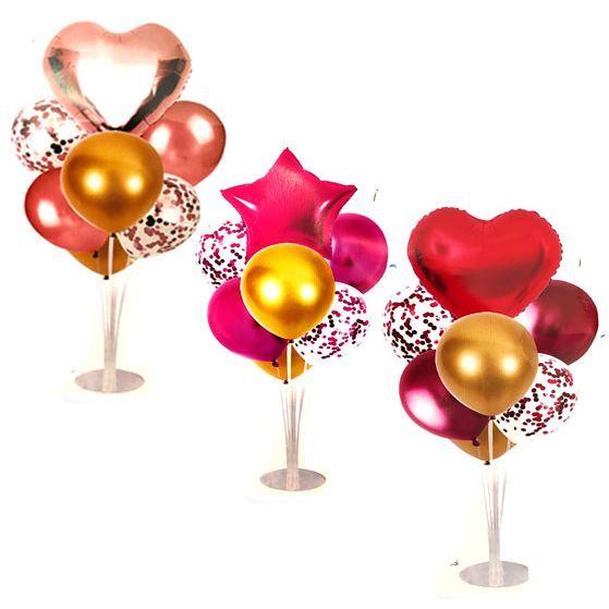 7 Tubes Balloons Stand Holder Column with 7 Balloons Happy Birthday ...