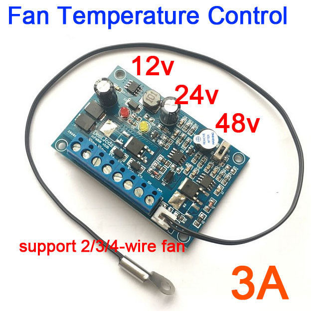 【KAMDSS015】24V 48v 3A Temperature Control FAN PWM Thermostat Speed wire ...