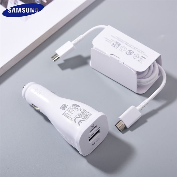 Original Samsung 25W PD Car Charger Dual Ports Fast Charging Adapter ...