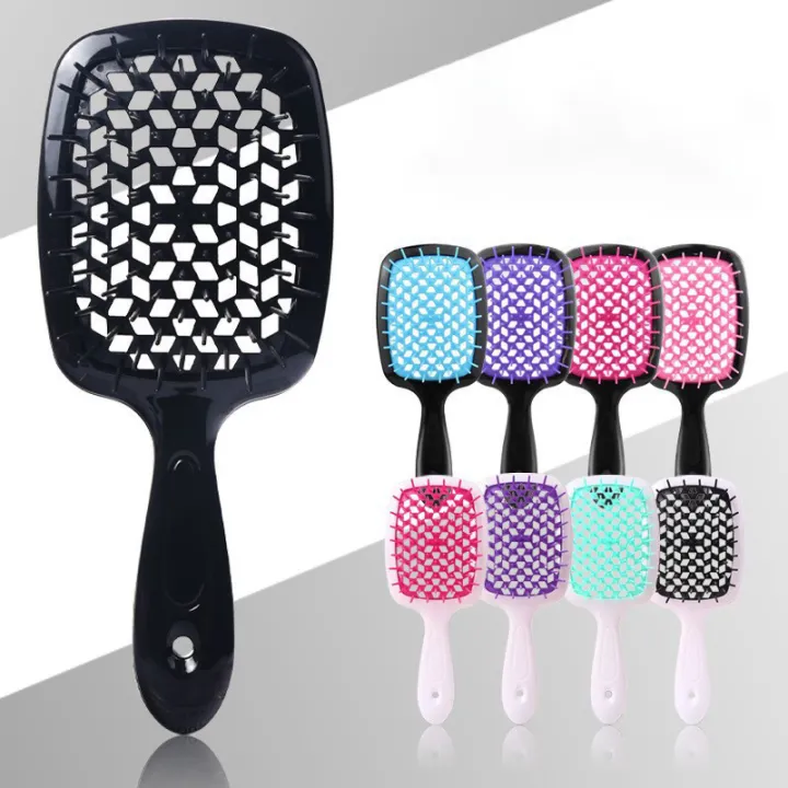 Colorful Square Grid Hollow Comb Fluffy Styling Foramen Reticularis ...