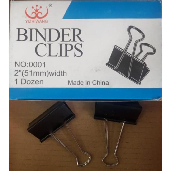 Metal Binder Clips 51 Mm 12 Pcs Heavy-Duty Clipping Tools for Office And School Supplies | Daraz.lk