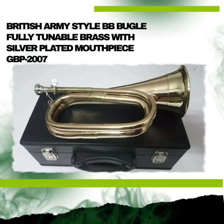 British Army Style Bb Bugle Fully Tunable Brass With Silver Plated ...