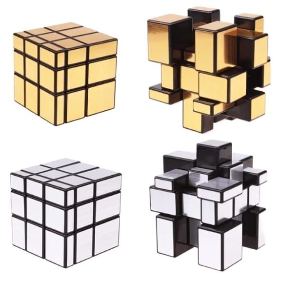 Mirror Cube 3x3x3 (Silver / Gold) Rubik Cube Smooth Brain Teaser Rubik ...