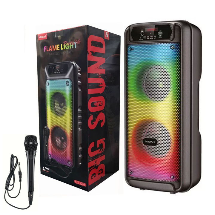KTS-2268 Portable Wireless Bluetooth Speaker with Mic LED Light RGB ...