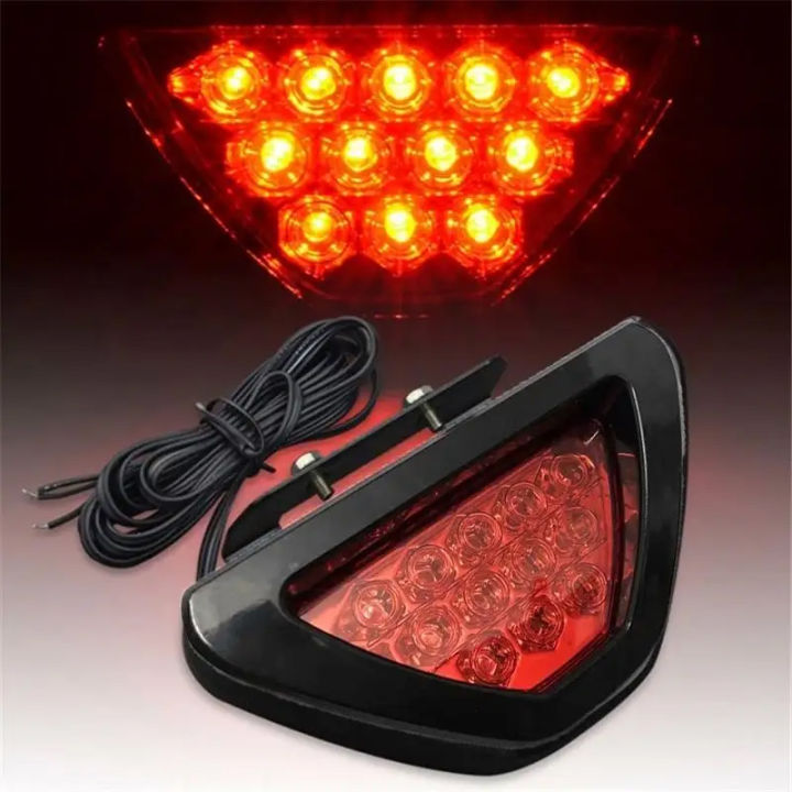 F1 Style DRL Red 12 LED Rear Tail Light Stop Light VIP Light Triangle ...