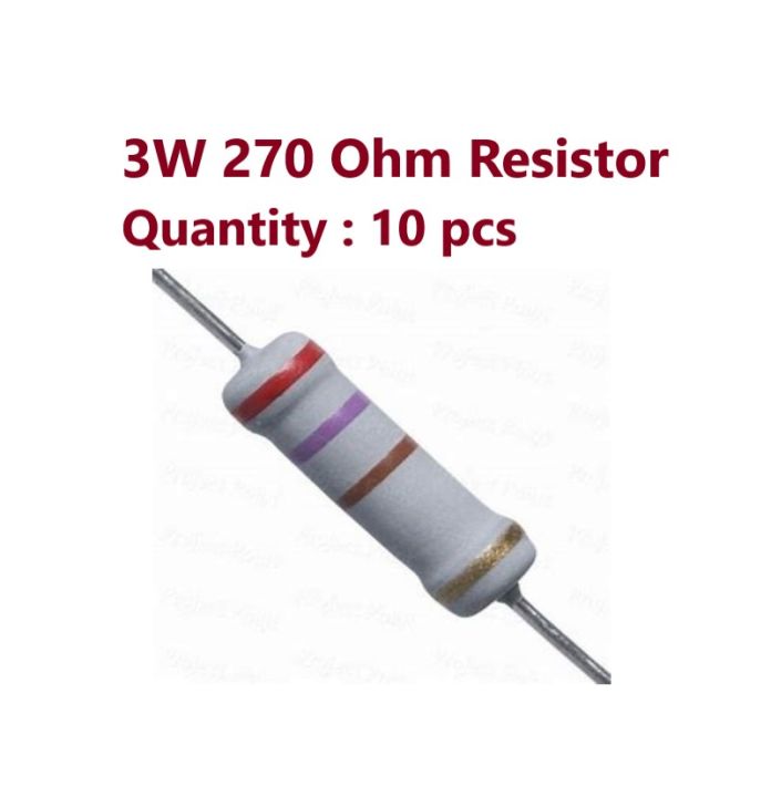 10 pcs of 3W 270 Ohm Carbon Film Resistor | Daraz.lk