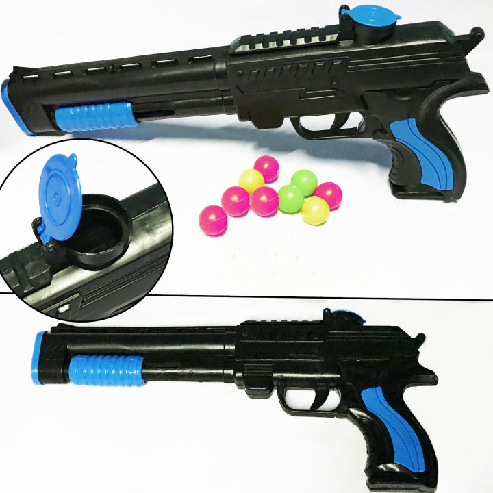 PING PONG Shoot Gun for Kids / (32CM Length) with 9 Bullets / Short Toy ...