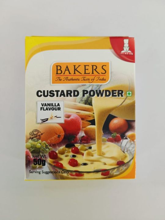 BAKERS Custard Powder Vanilla Flavour Pack of 4 (50 gm x 4) (FROM INDIA ...