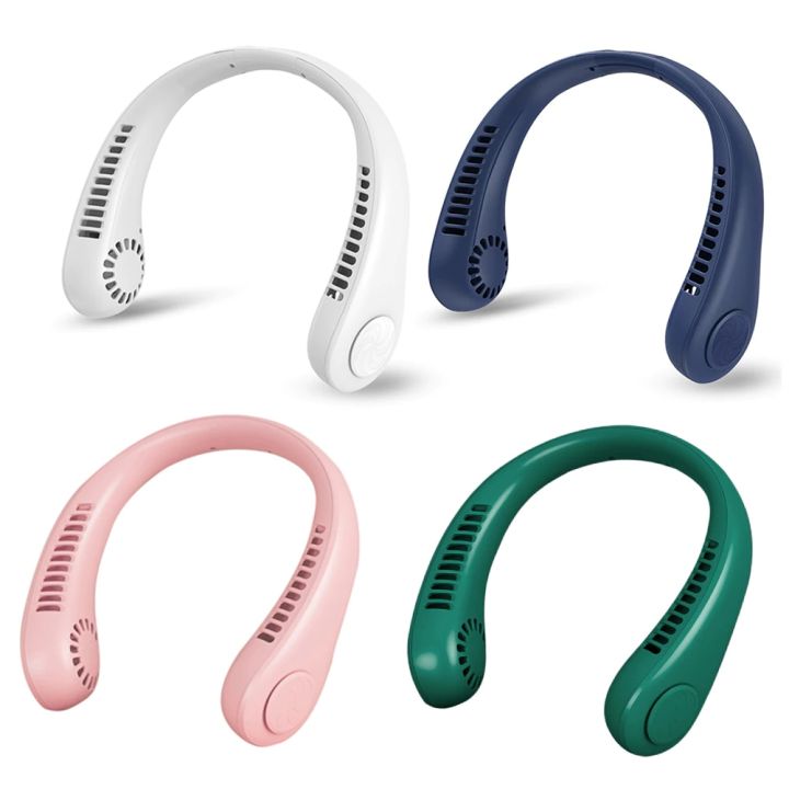 Portable Hanging Neck Fan Mini Electric Wireless Fan USB Rechargeable ...