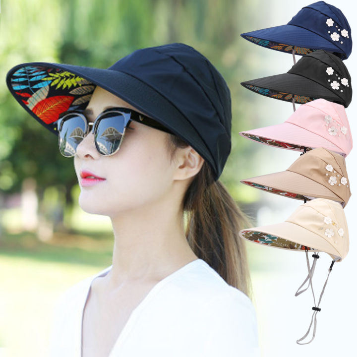 Summer Uv Sun Protection Folding Sun Hat For Women Wide Brim Cap Ladies