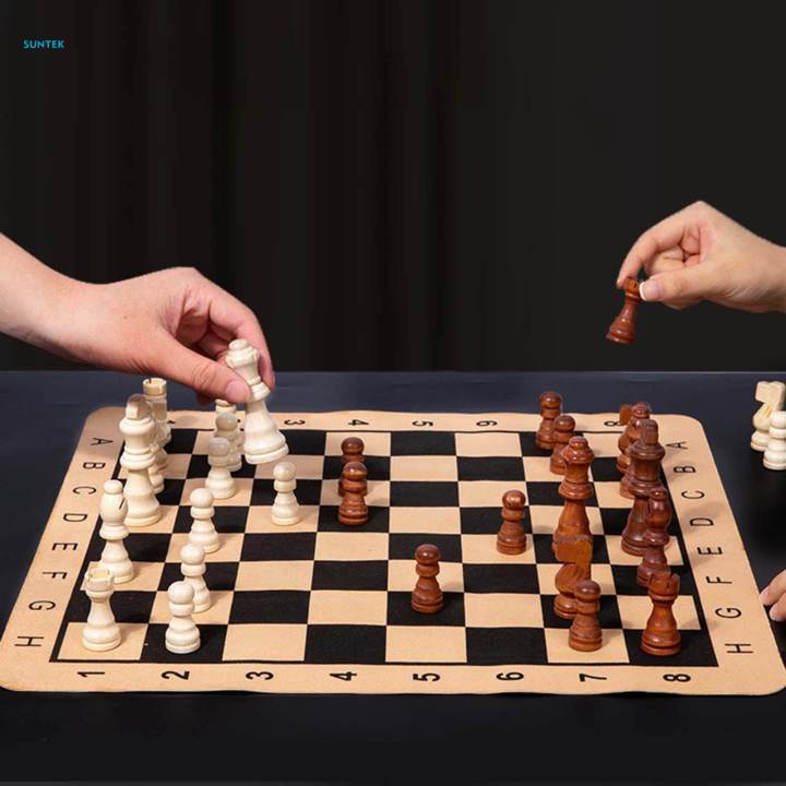 Traditional Chess Set Educational Wooden Chess Pieces for Leisure ...