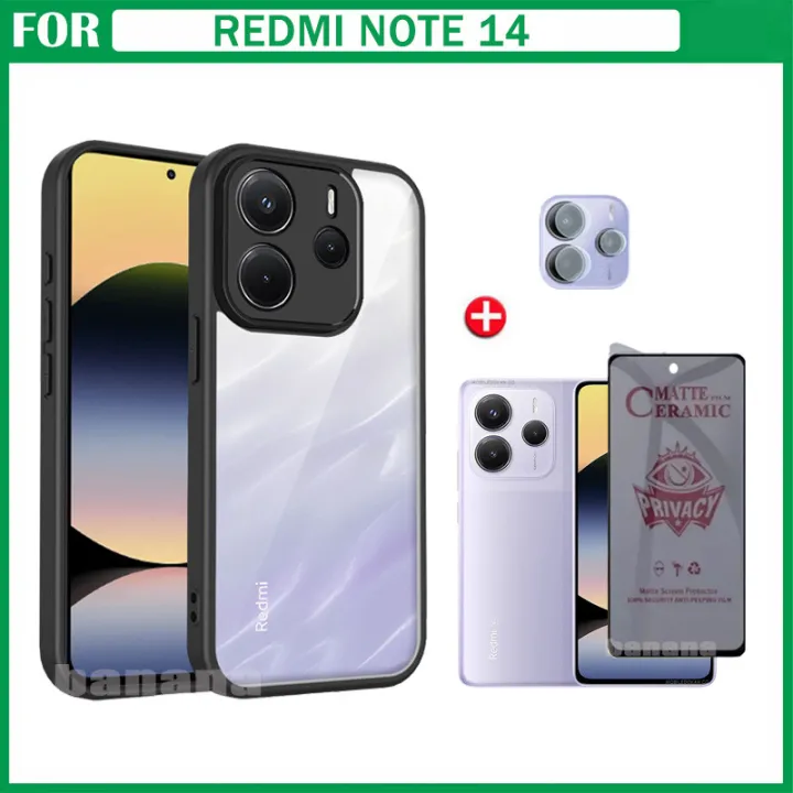 3 in 1 Redmi Note 14 Phone Case Frosted Anti Fall Protection with ...