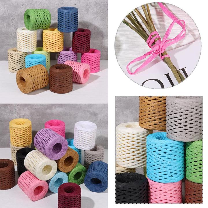 200m Lafite Paper Rope Packaging Tape Braided Rope Manual Decorative ...