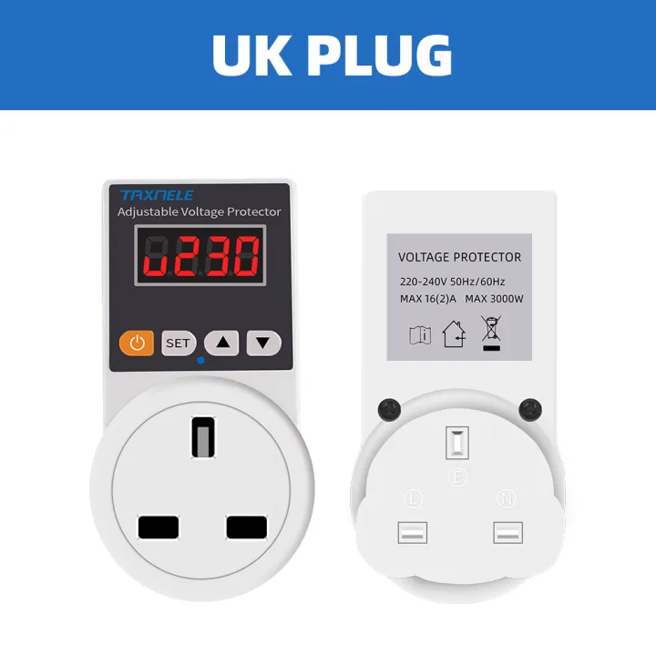 Automatic Voltage Protector Socket AC 220V Adjustable 16A Power ...
