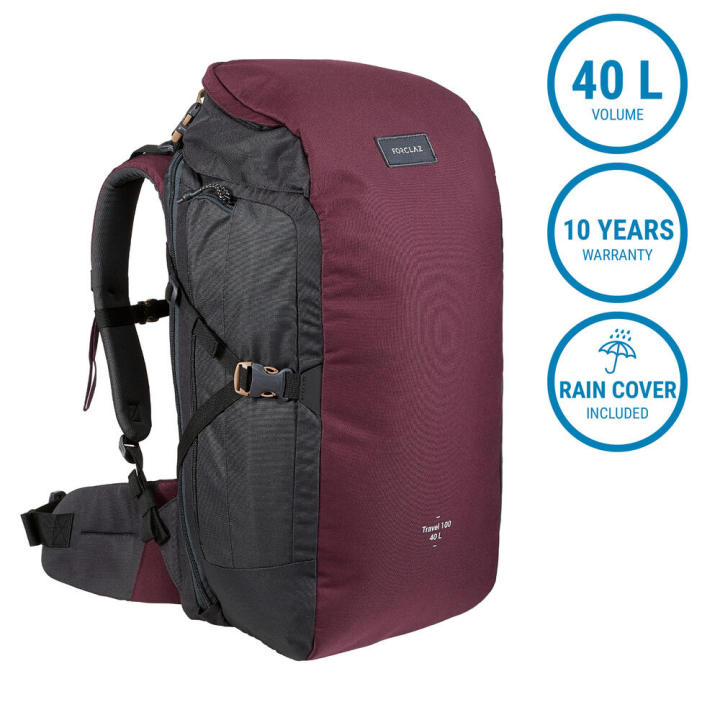 Travel Backpack 40 Liters Travel 100 Bordeaux | Daraz.lk