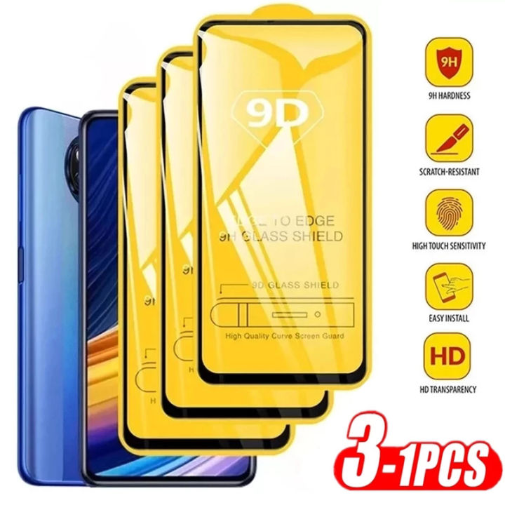 9D Tempered Glass for Mi Poco X3 Pro F3 M3 M4 F5 Screen Protectors for ...