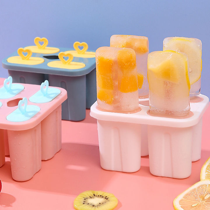 Dessert Mold Non-Stick 4-Cavit BPA-Free Popsicle Maker Ice Cream Mould ...
