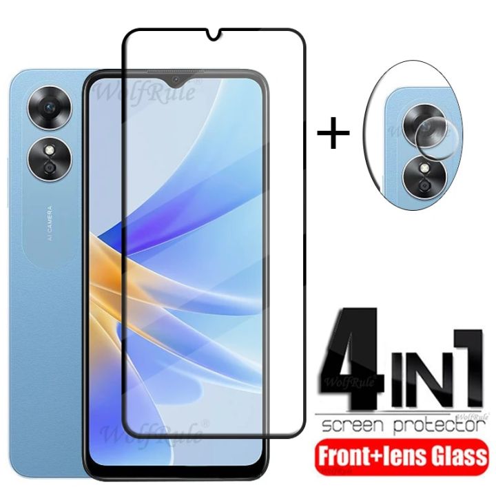 4-in-1 For OPPO A17 Glass For OPPO A17 Tempered Glass Phone Film 9H ...