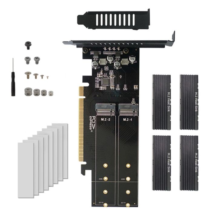 New PCIe To M2 Adapter Card PCIe X16 4 Port M2 NVME M Key SSD Converter ...