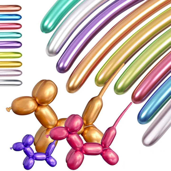 Silver Modeling Long Balloons Diy Latex Balloons Wedding Birthday Party ...