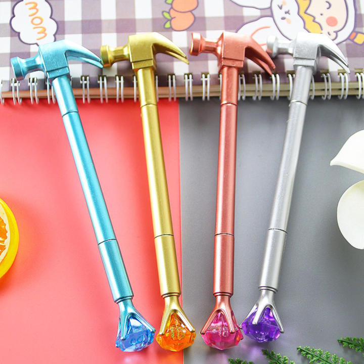 Black Refill Hammer Pen Novelty Plastic Creative Stationery Pen 4 ...