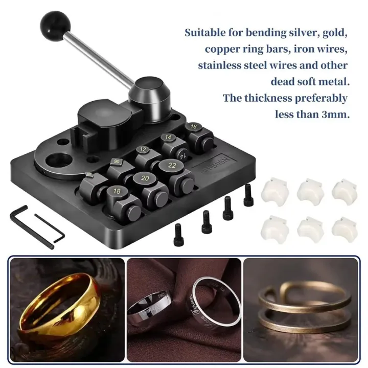 360° Wooden Base Metal Ring Bending Machine Precision Measuring Guides ...