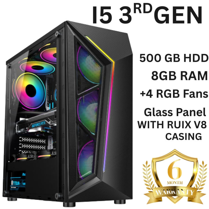 Intel Core i5 3rd Gen Gaming PC | 8GB RAM | 500GB HDD | RUIX V8 RGB ...