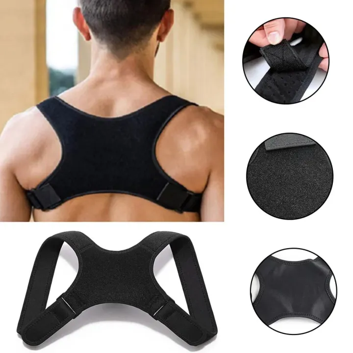 Adjustable Back Posture Corrector Neck Back Support Belt Spine Shoulder ...