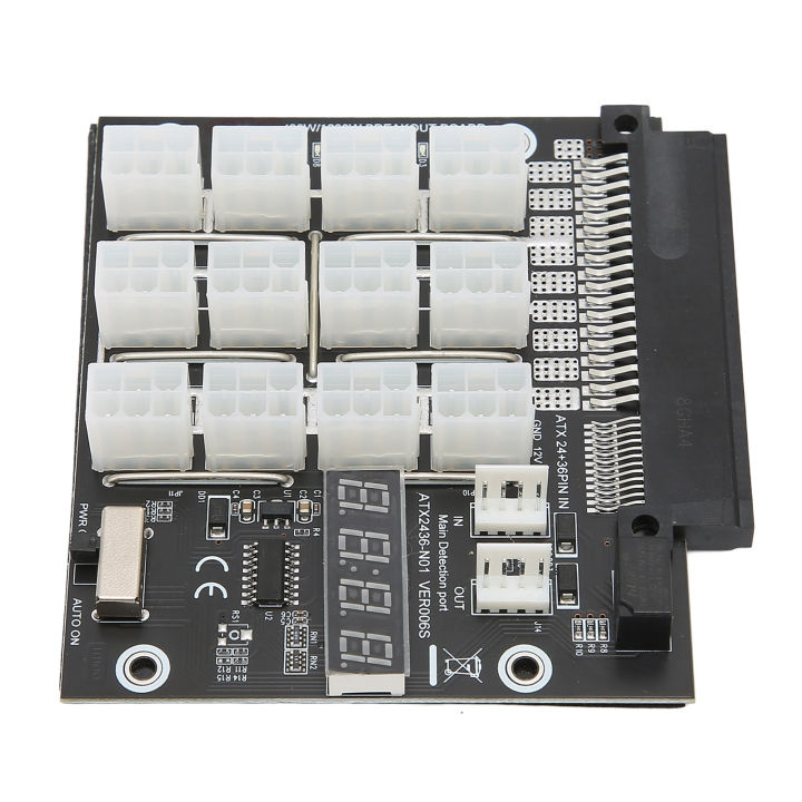 Mining PSU Power Supply Board 12 PCIe Ports 6Pin 12 Amp/2400 Watts LED ...