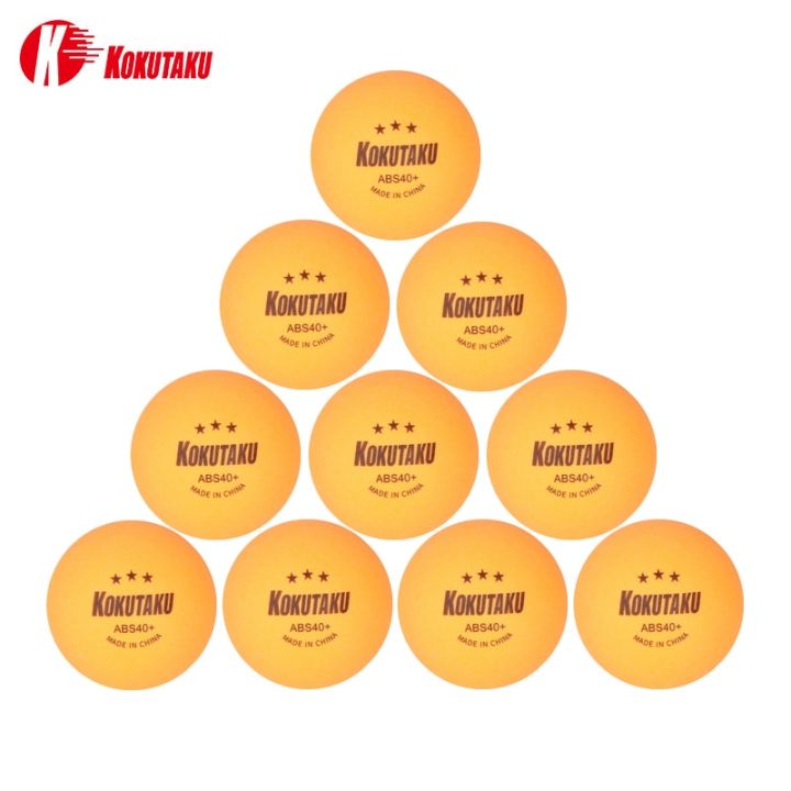 10pcs KOKUTAKU 3 Stars Table Tennis Balls 40+ ABS New Material Plastic Professional Ping Pong ...