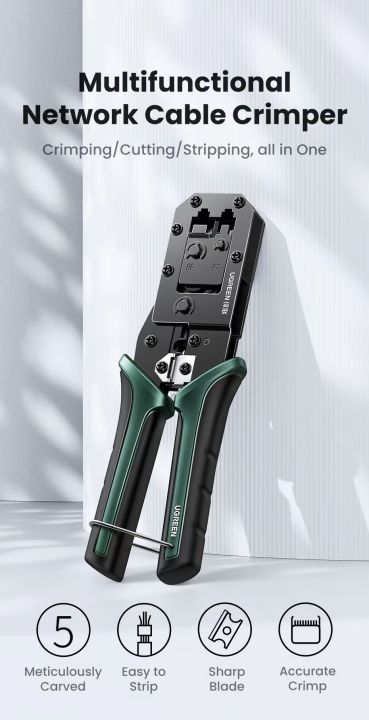 UGREEN 70683 RJ45 Crimper Tools RJ45 Crimping Pliers for CAT6/7/8 ...