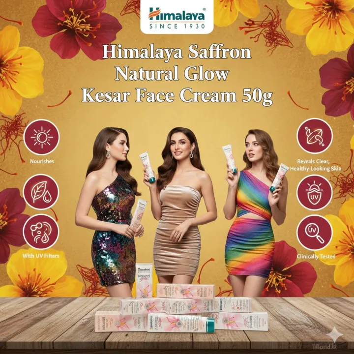 Himalaya 50g NATURAL SAFFRON Glow Kesar Fairness Face Cream Phyto ...