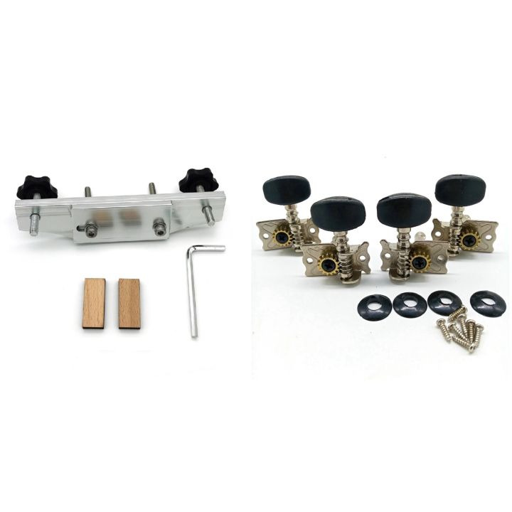 1 Set Tuning Pegs Tuners Machine Heads 2R 2L & 1x Metal Guitar Bridge ...