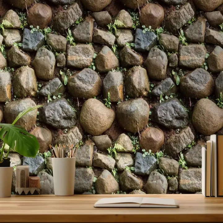 Paste on the wallcloth on the pasted baffle fireplace wallpaper self ...