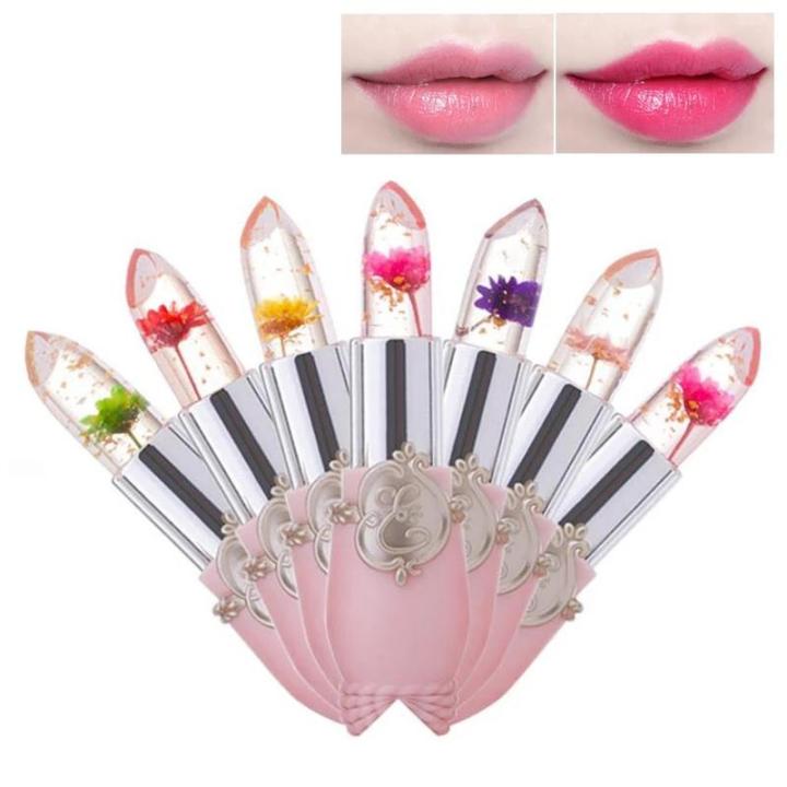 Crystal Jelly Flower Lipstick Temperature Color Changing Lip Balm ...