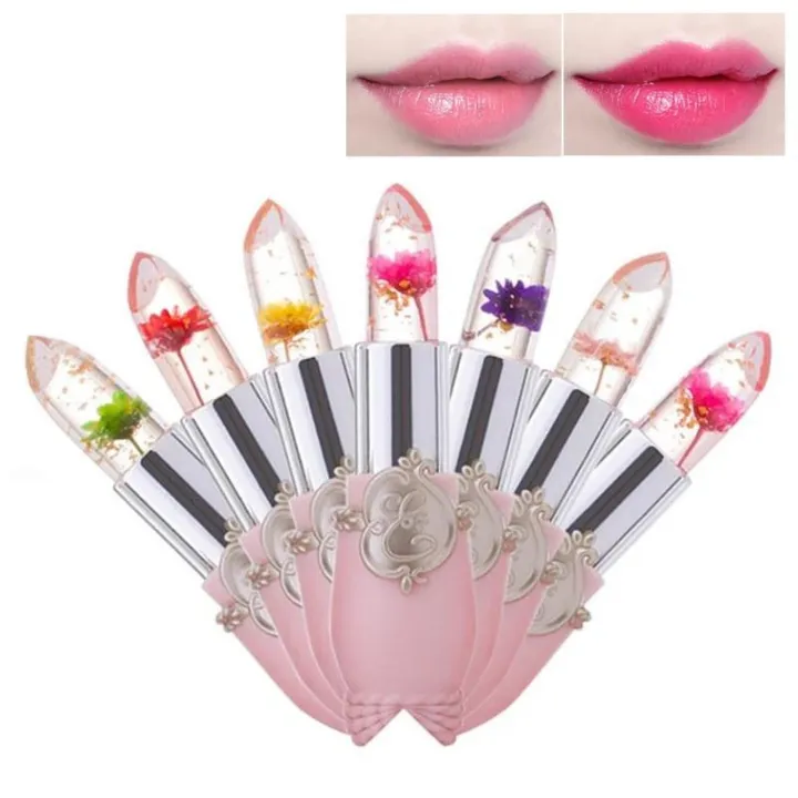 Crystal Jelly Flower Lipstick Temperature Color Changing Lip Balm ...