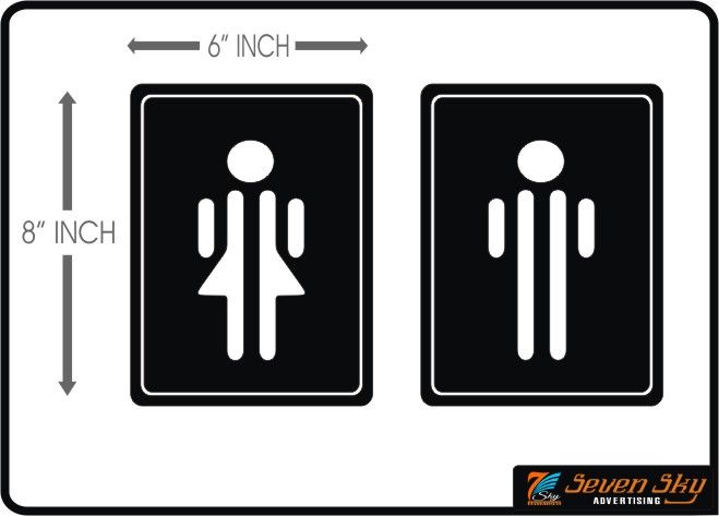 Washroom Stickers For Office Workshop Apartment House PVC High Quality ...