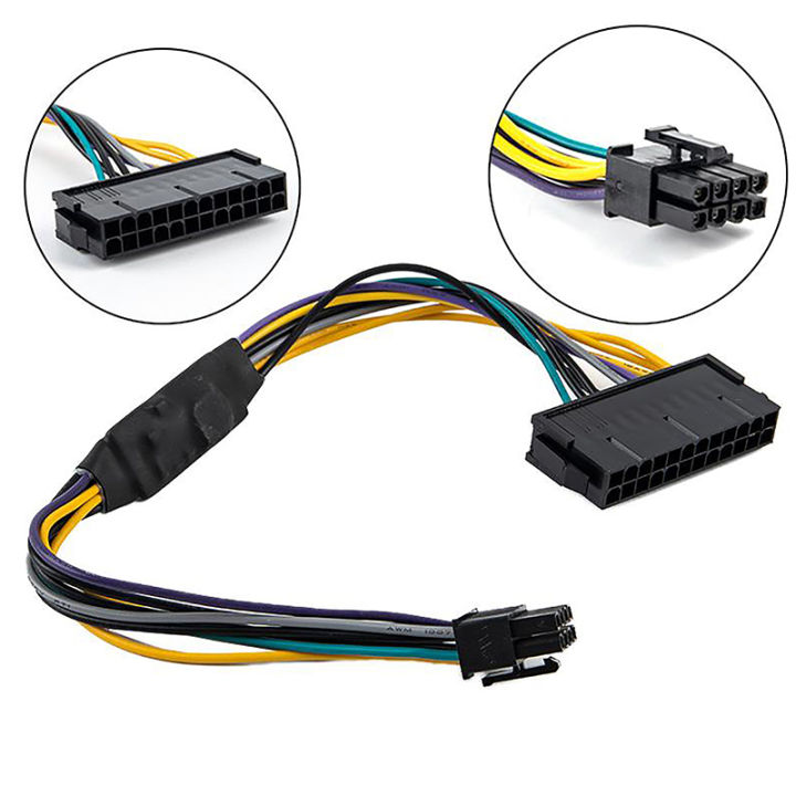 For DELL Optiplex 3020 7020 9020 24 Pin To 8pin Cables Power Supply ...