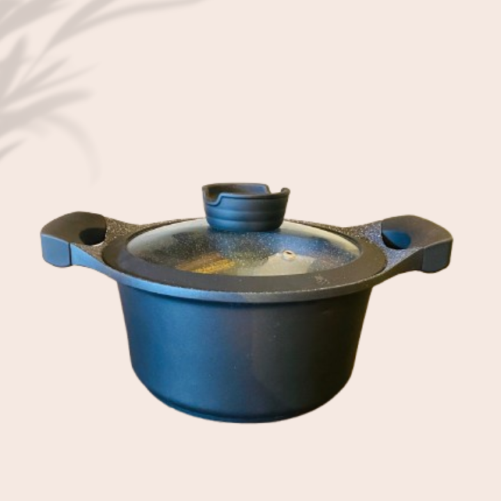 NON-STICK DIE CAST 24CM DEEP CASSEROLE POT W/LID | Daraz.lk