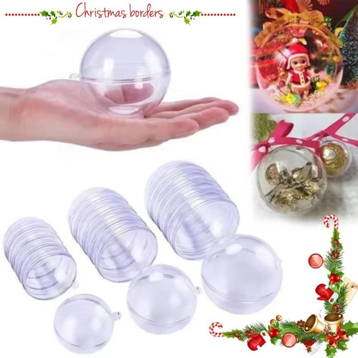 5PCS New Large Capacity Christmas Transparent Ball Bauble Ornament DIY ...