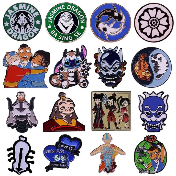AVATAR The Last Airbender Enamel Pins Tui and La Appa Aang Metal Brooch ...