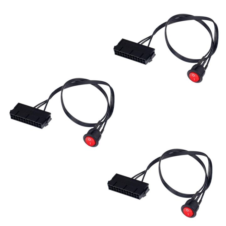 3pcs 50cm Cable Copper Tin Wire 24-Pin Female ATX PSU PC Power Supply ...