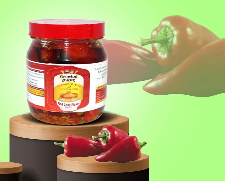 Growing Villagers Red Chilli Pickle Homemade Desi Lal Mirchi Ka Achaar ...
