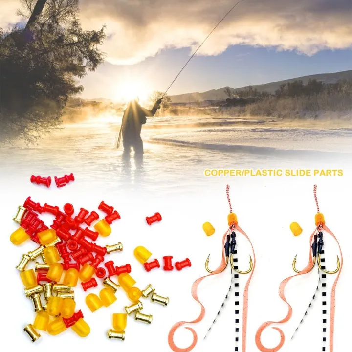 30pcs 2025 Saltwater Fishing Equipment Copper/Plastic Slide Parts ...