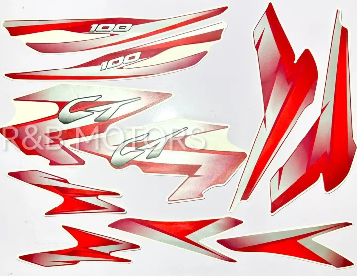 Bajaj Ct100 Red Bike Red Sticker Full set | Daraz.lk